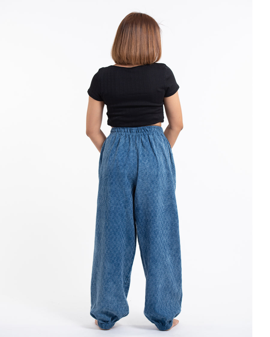 Women's Stone Washed Cotton Pants in Indigo – Harem Pants