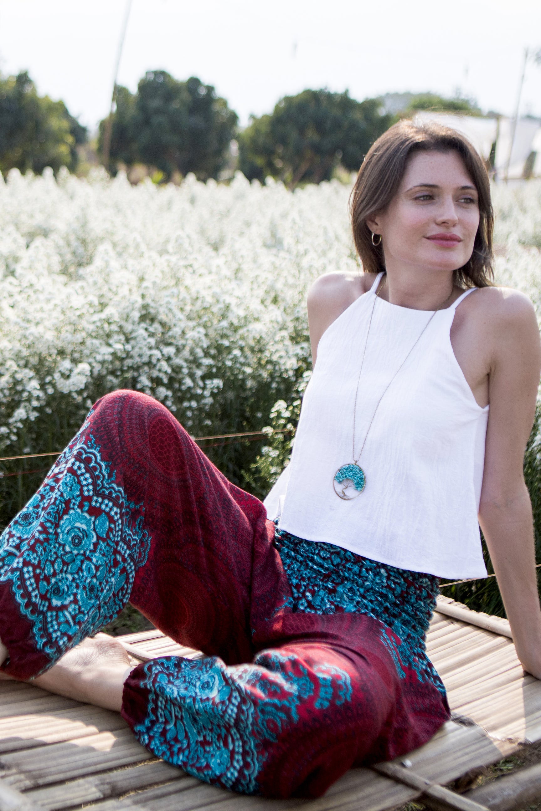 Red Harem Pants, Kimonos, and Accessories