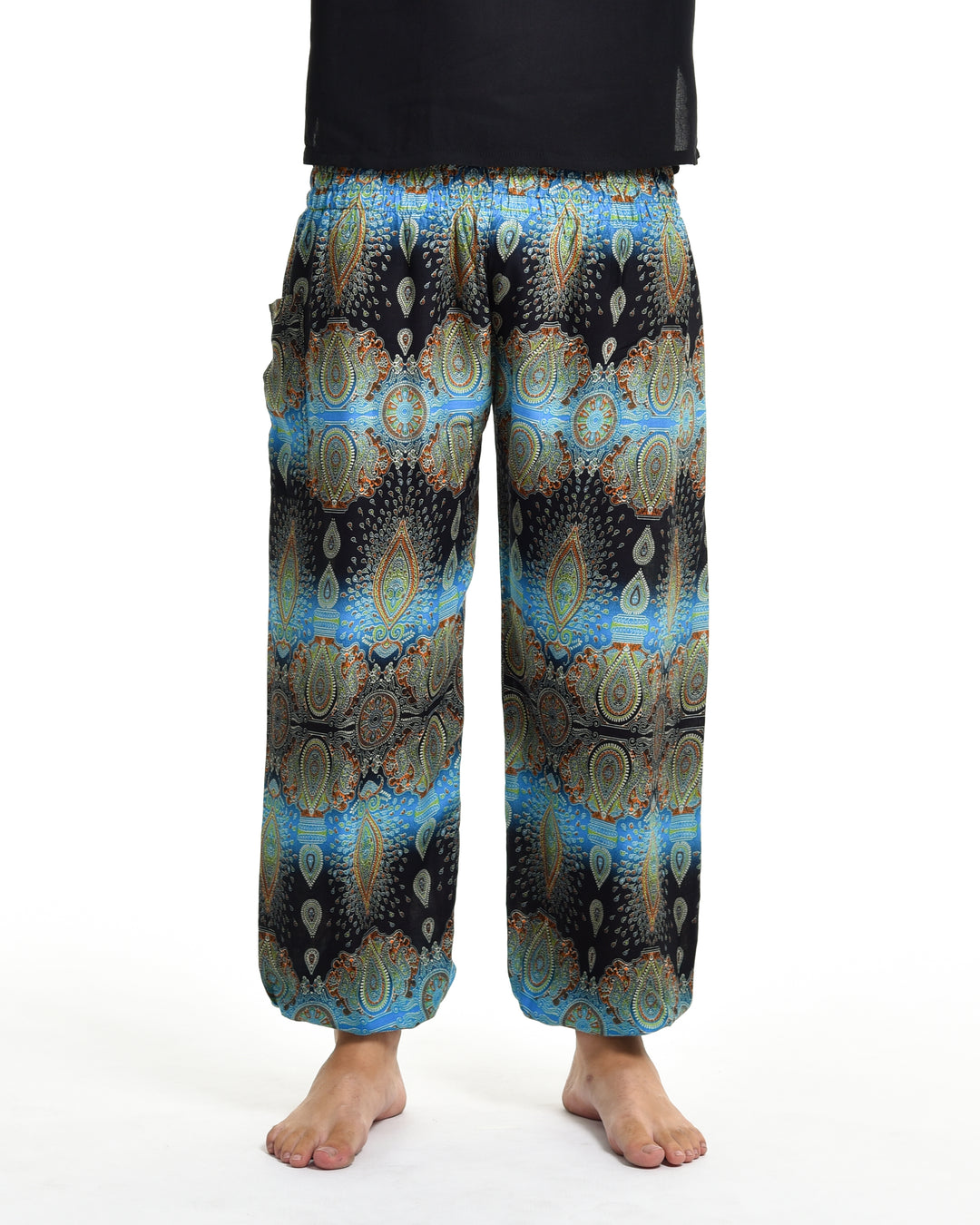 Paisley Men's Harem Pants in Turquoise