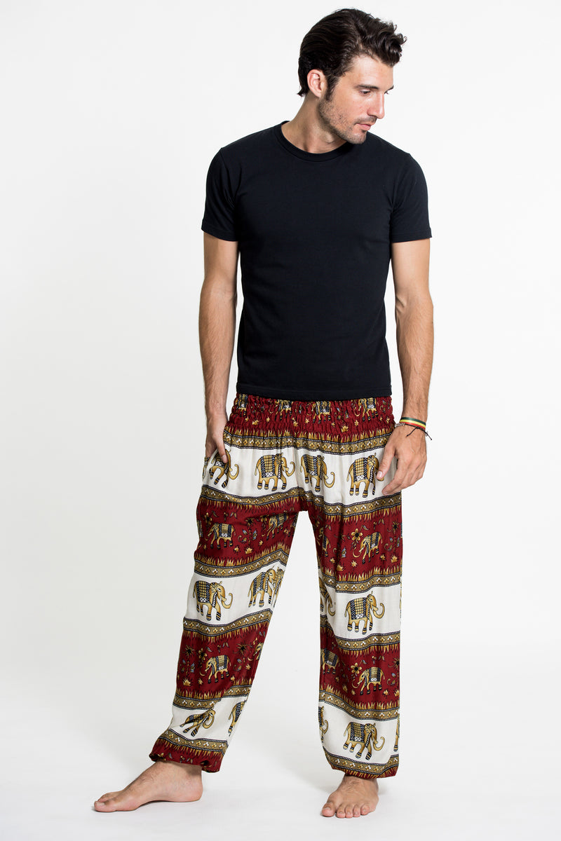 Elephant Bliss Men's Elephant Pants in Red – Harem Pants