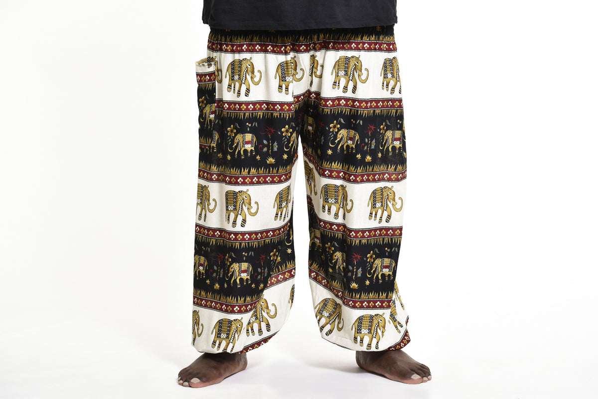 Plus Size Elephant Bliss Men's Elephant Pants in Black – Harem Pants