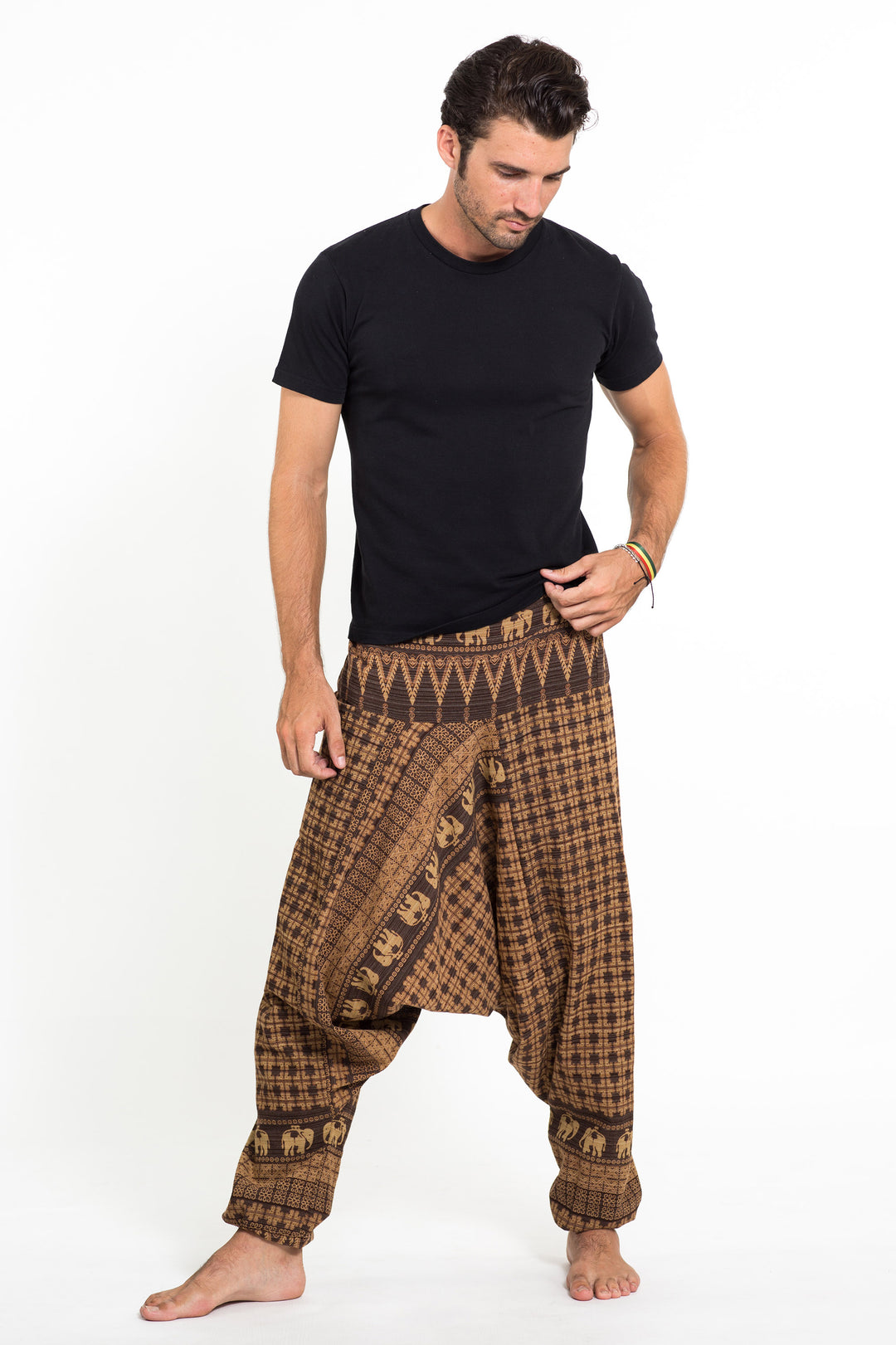 Hill Tribe Elephant Men's Elephant Pants in Brown – Harem Pants