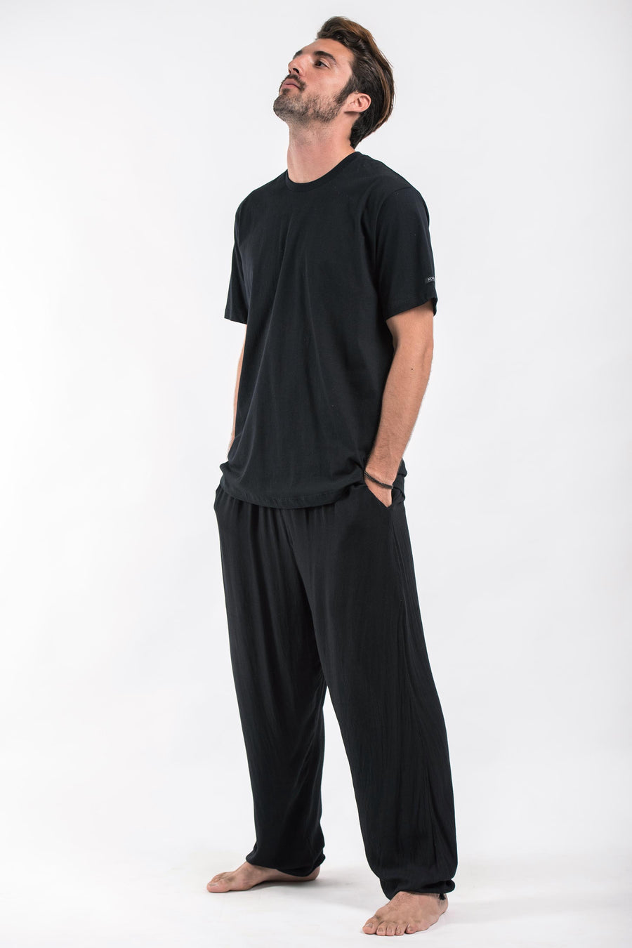 Men's Drawstring Yoga Massage Pants in Black – Harem Pants