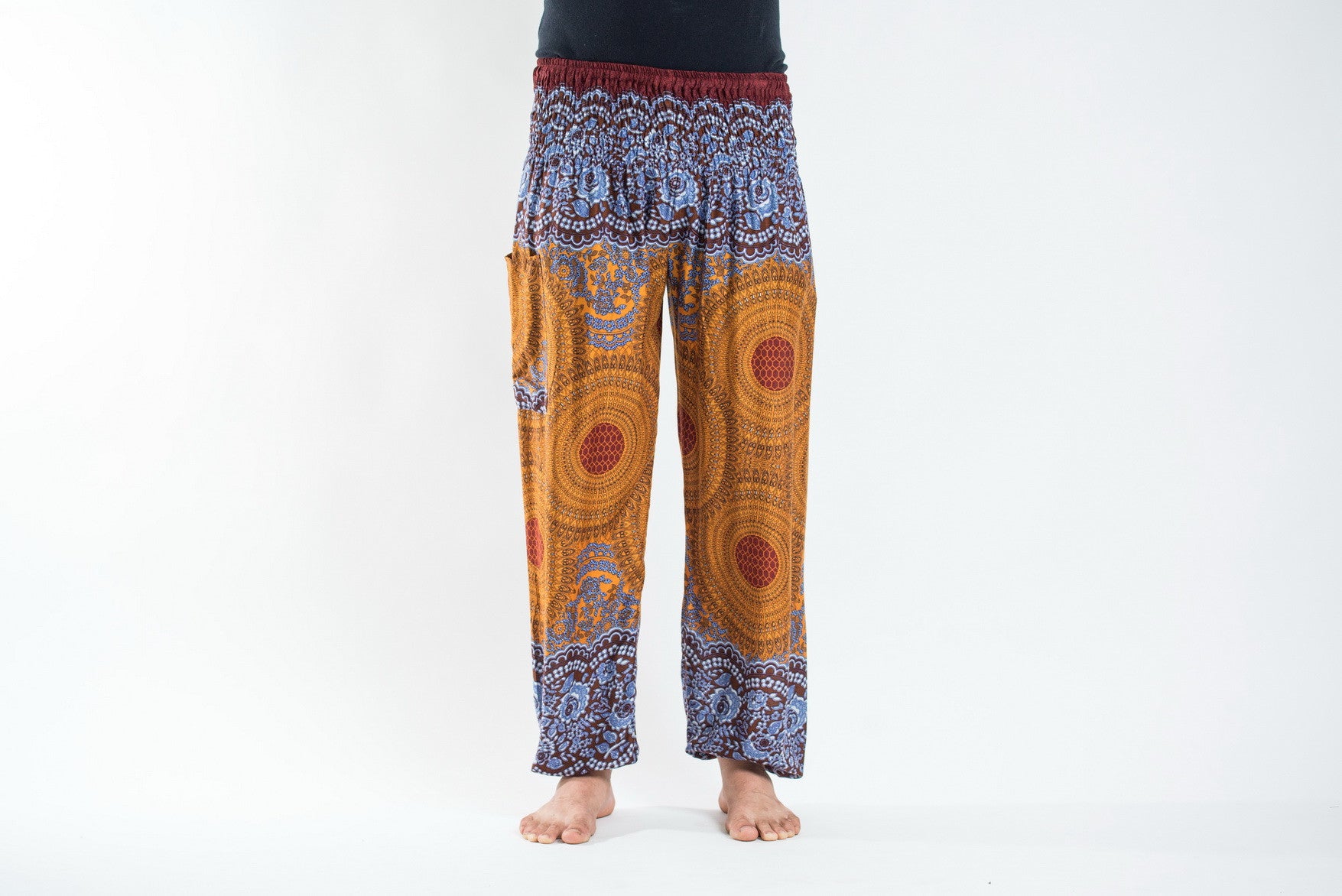 Geometric Mandalas Men's Harem Pants in Bronze