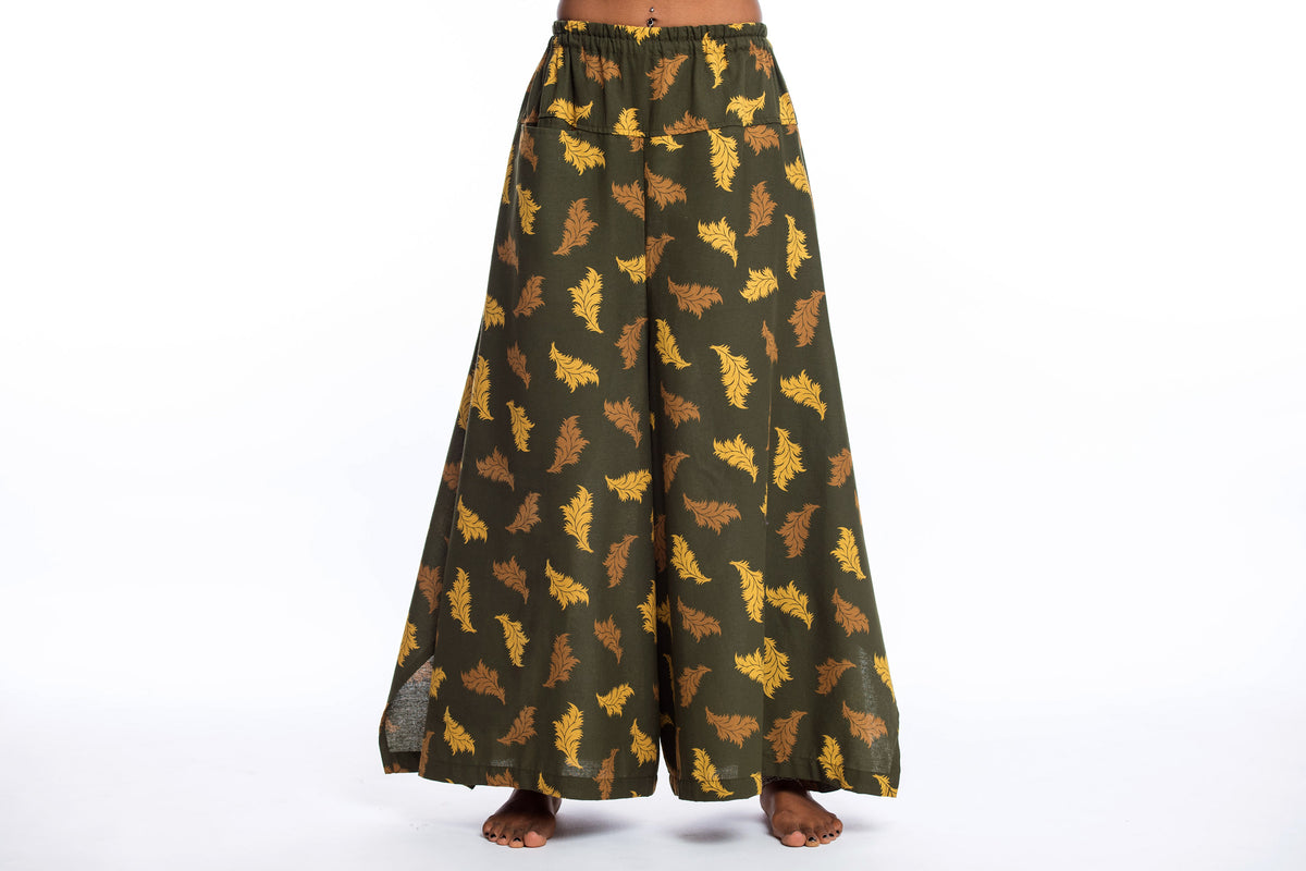 Leaves Women's Cotton Palazzo Pants in Green – Harem Pants