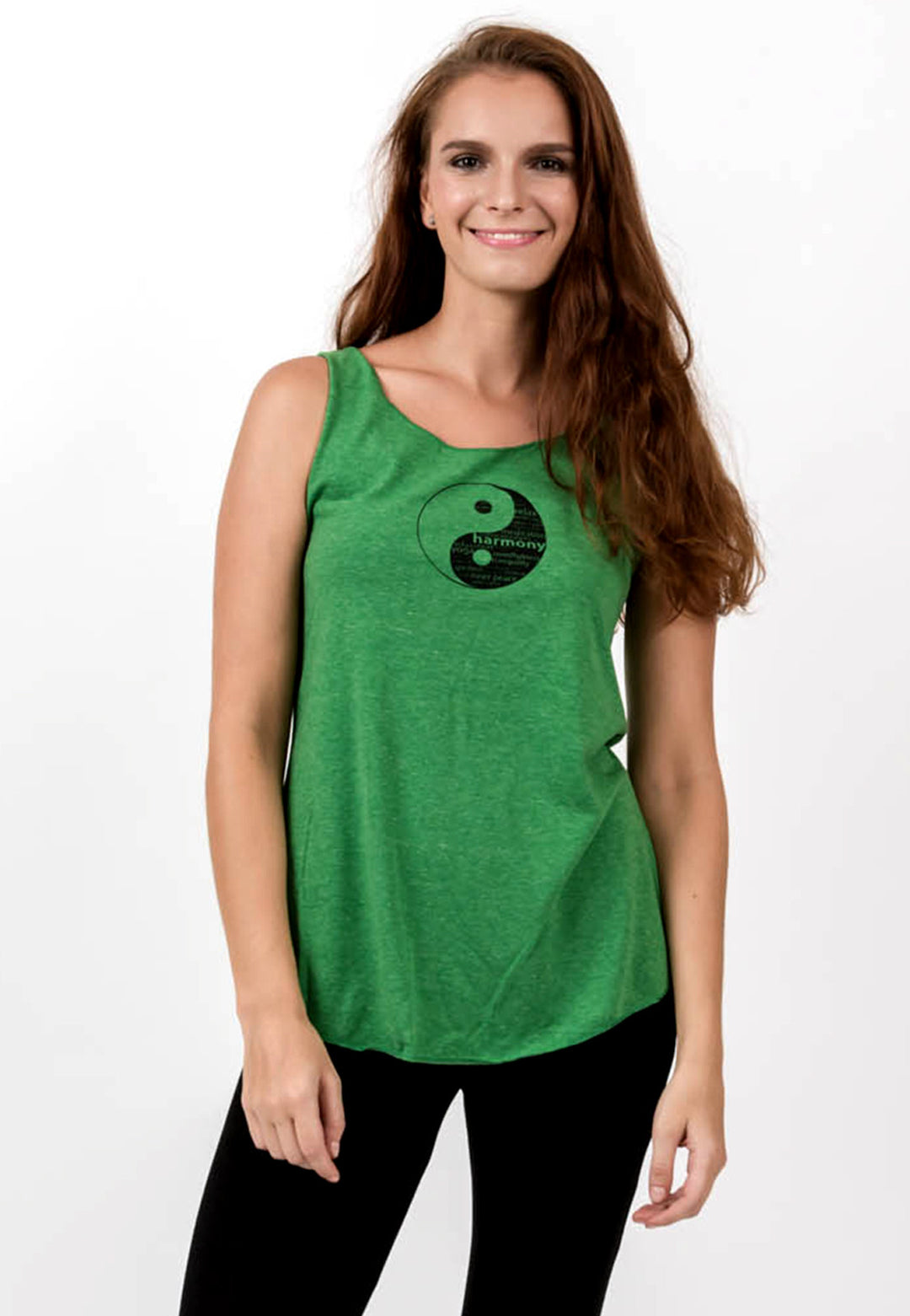 Loose Soft Vintage Style Women's Tank Tops Yin Yang Green – Harem Pants